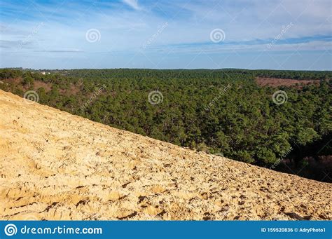 Highest Sand Dune In Europe In Panorama Dune Of Pilat In Pyla Village