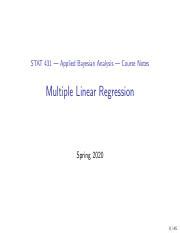 Understanding Multiple Linear Regression In Applied Bayesian Course Hero