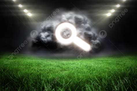 Magnifying Glass Embedded In A Grey Cloud A Composite Image Photo Background And Picture For
