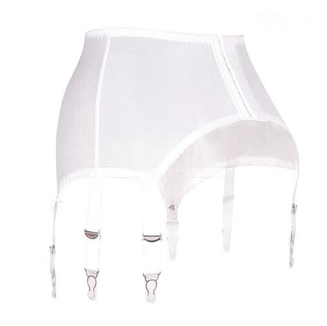 Womens Soft Stretchy 6 Straps Garter Belt Sheer Mesh Cloth Splicing