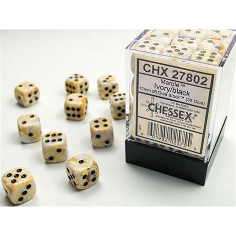 Chessex Marble 12mm D6 Dice Block Afk Gaming Ltd