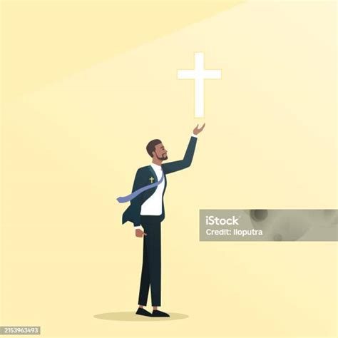 예수 그리스도는 젊고 행복한 사업가를 빛나게 인도하는 하나님의 아들입니다 Blessing에 대한 스톡 벡터 아트 및 기타 이미지