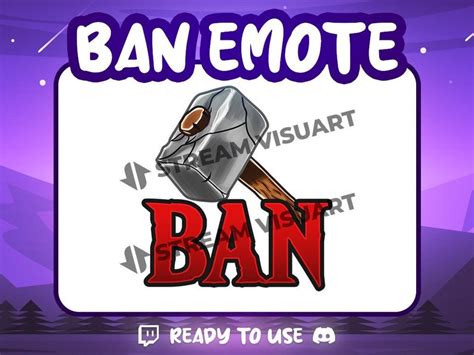 Ban Twitch Emote Discord Emoji Kick Subscriber Hammer Wood Exile