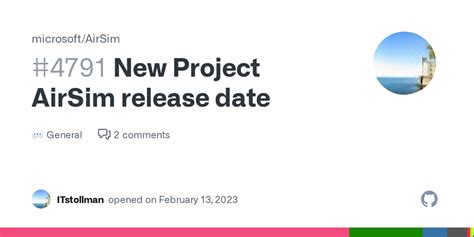 New Project Airsim Release Date · Microsoft Airsim · Discussion 4791