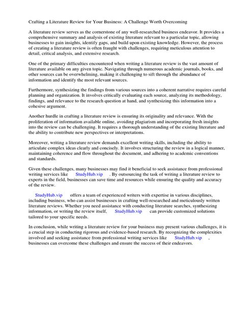 Literature Review Business Example Pdf Essays Methodology