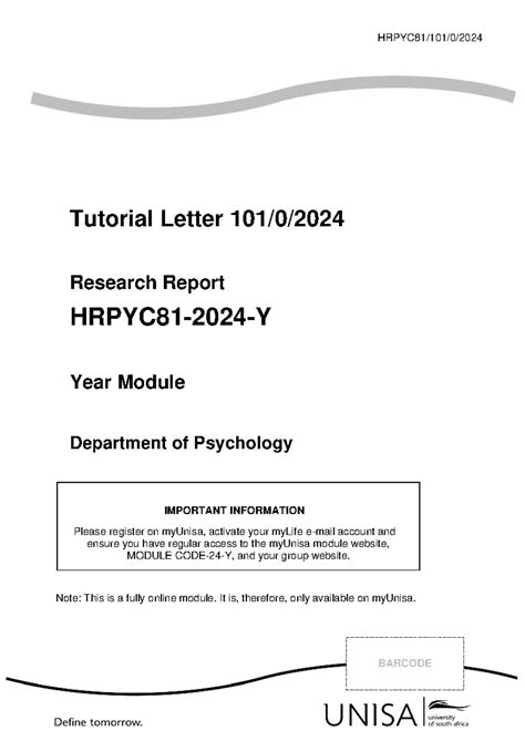 B Tutorial Letter Which Serves As A Guide HRPYC Tutorial