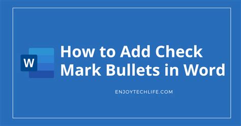 how to add check mark bullets in word enjoytechlife