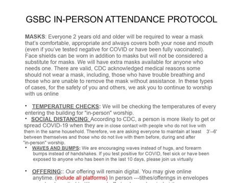 Attendance Protocols