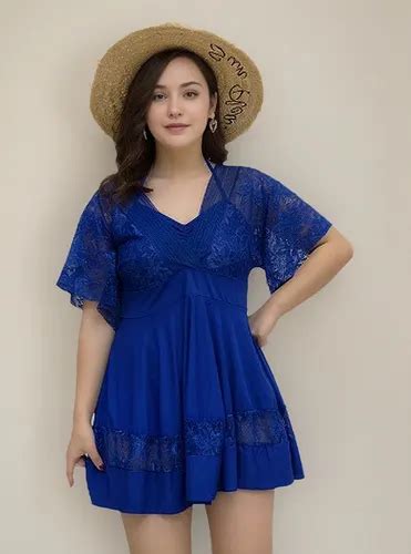 Traje De Baño Para Gorditas Curvy Blusón Falda Short Meses Sin Interés