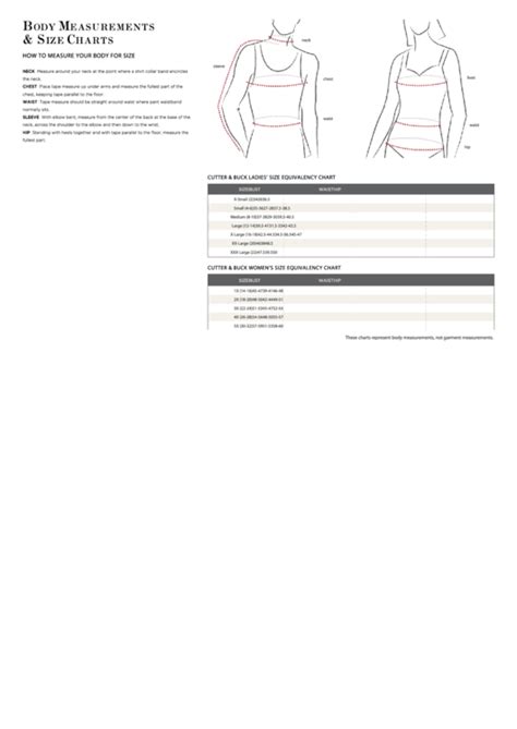 Cutter And Buck Size Chart Size Charts