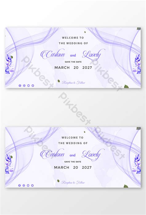 Psd Wedding Invitation Horizontal Card Template Psd Free Download