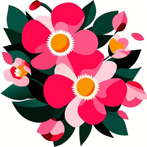 Premium Vector Pink Bouquet Flower Vector Illustration