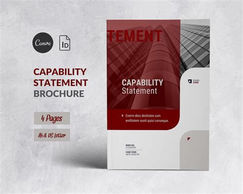 Capability Statement Template Canva Business Brochure Bifold Business