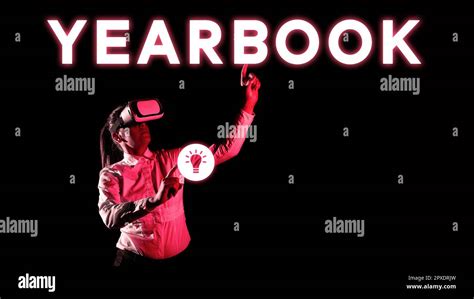Sign Displaying Yearbook Concept Meaning Publication Compiled By