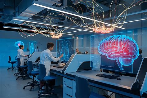 Cutting Edge Lab Developing Brain Computer Interfaces And Neural Networks Background Brain