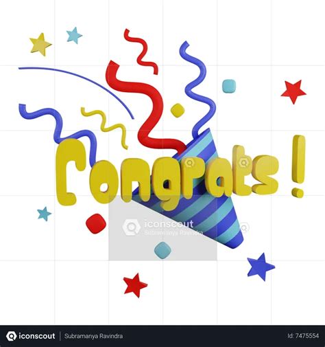 Congrats 3d Icon Download In Png Obj Or Blend Format