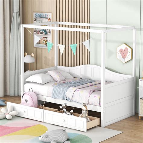 Harper And Bright Designs Twin Size Canopy Daybed With