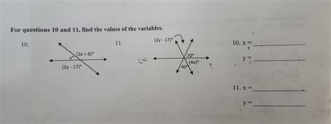 Solved For Questions 10 And 11 Find The Values Of The Chegg Com