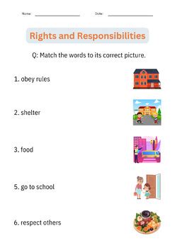 Rights And Responsibilities Of Citizens Activities Worksheets For