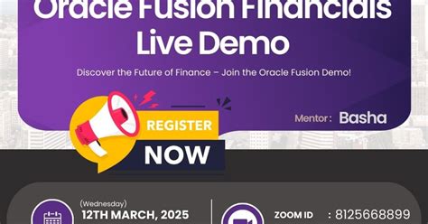 Oracle Fusion Financials Demo Free Oracle Fusion Financials Live Demo
