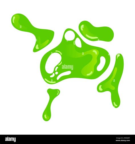 Green Jelly Like Slime Splash And Blob Vector Illustration Of Sticky Mucus Splat Or Dripping