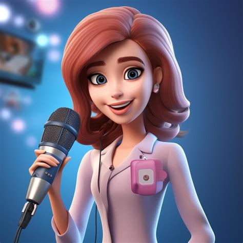 Premium Photo A Close Up Of A Cartoon Character Holding A Microphone