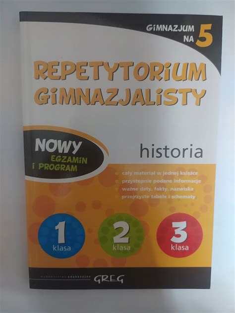 Repetytorium gimnazjalisty Historia GREG Podręcznik Allegro