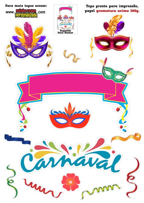 Topos De Bolo Carnaval Para Imprimir