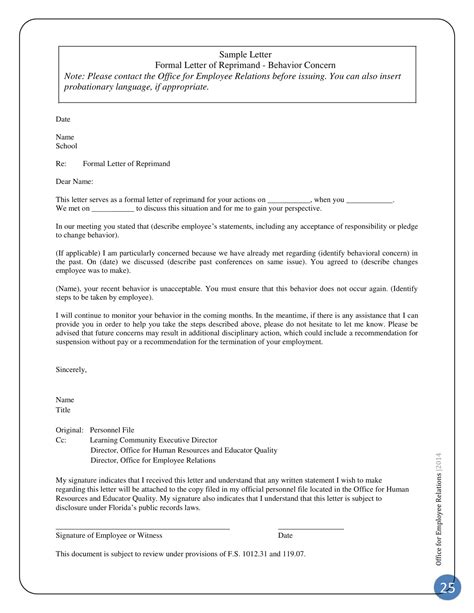 Free Printable Letter Of Reprimand Templates Army Air Force Example