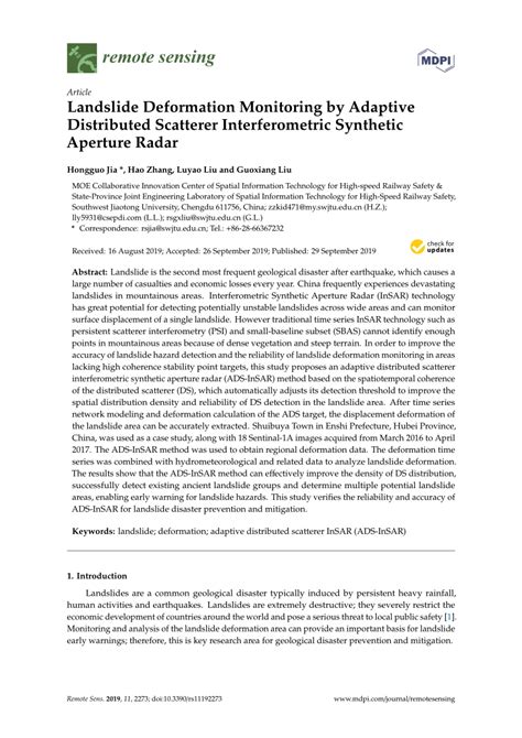 Pdf Landslide Deformation Monitoring By Adaptive Distributed