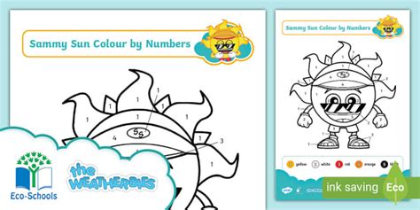 Free Sammy Sun Colour By Numbers Activity Sheet