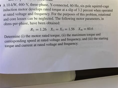 A 10 Kw 460 V Three Phase Y Connected 60 Hz