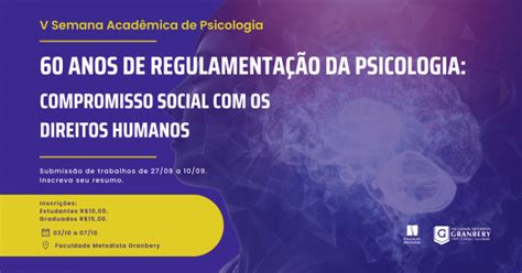 V Semana Acadêmica 60 Anos Regulamentação Da Psicologia Compromisso