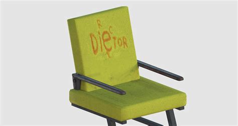 3D Yellow Game Asset Director Chair Model TurboSquid 1998294