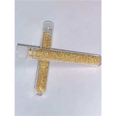 Large Vials Of Golden Flaking Material Lot Of 2