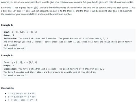 Leetcode 문제 455번 Assign Cookies — Coding Leaf