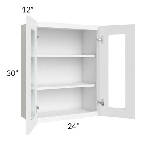 Rta Brilliant White Shaker 24 X 30 Wall Glass Door Cabinet Prepped