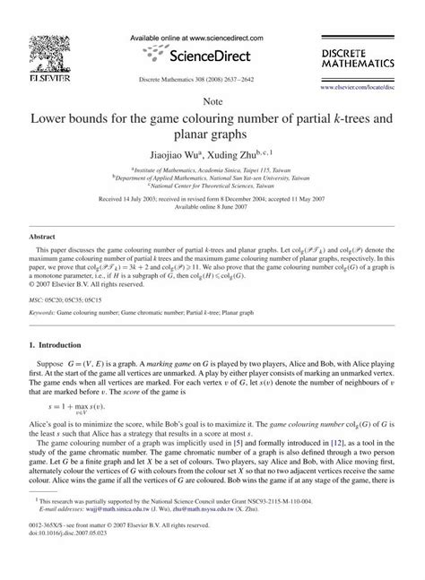 pdf lower bounds for the game colouring number of partial k trees and