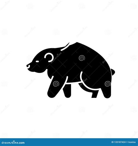 Brown Bear Black Icon Vector Sign On Isolated Background Brown Bear
