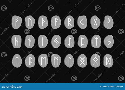 Runes Stones Seamless Pattern Runic Alphabet The Elder Futhark
