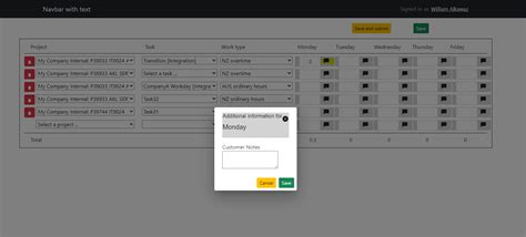 GitHub WilliamAlkawaz Timesheet