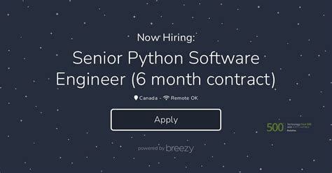 Senior Python Software Engineer 6 Month Contract At Leap Tools