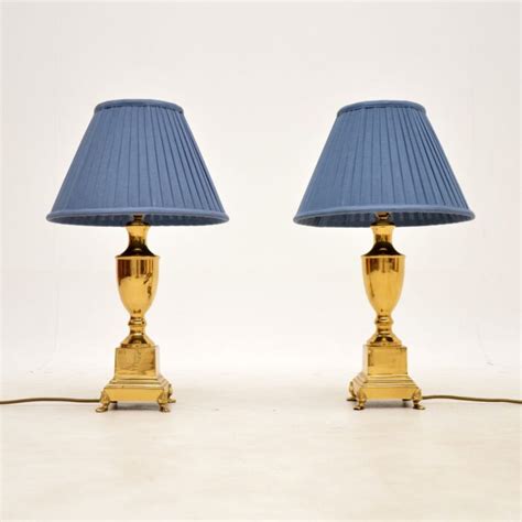 Pair Of Antique Solid Brass Table Lamps Marylebone Antiques
