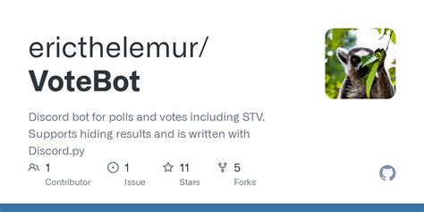 Github Ericthelemurvotebot Discord Bot For Polls And Votes Including Stv Supports Hiding