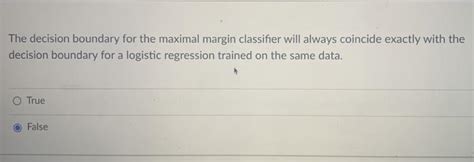Solved The Decision Boundary For The Maximal Margin