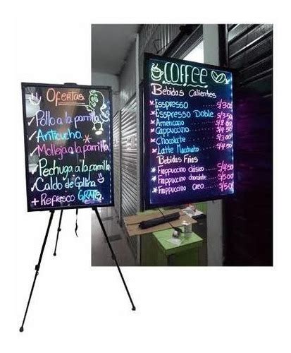 Pizarra Led Neon 80x60cm Con 8 Plumones Cuotas sin interés
