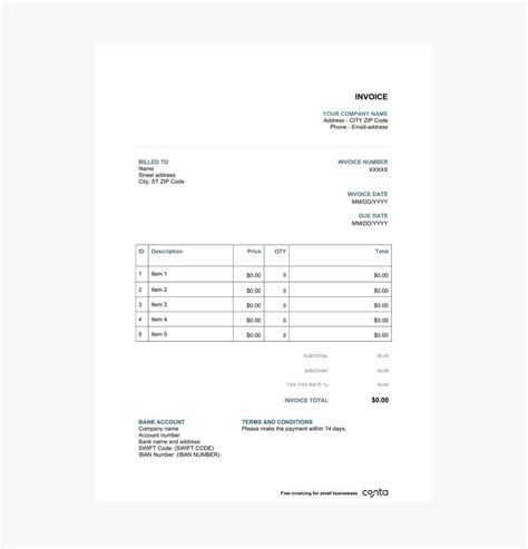 Personal Invoice Template Bill Format For Word And Pdf Conta
