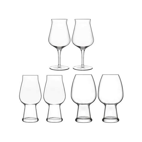 6pc Luigi Bormioli Birrateque Mixed Beer Drinking Glasses Bunnings