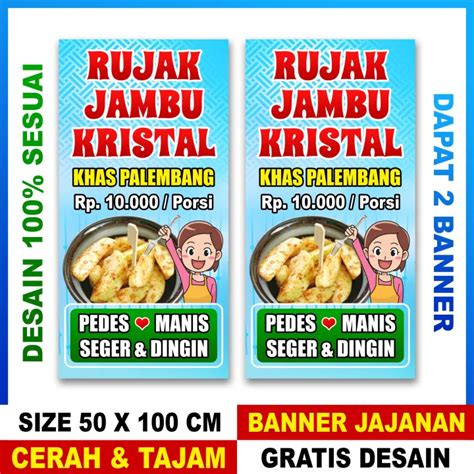 Banner Warung Es Jajanan Jambu Rujak Pop Ice Capcin Teh Poci Lazada