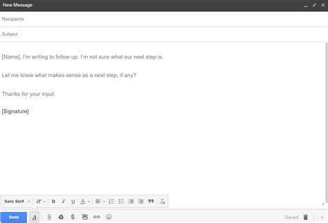 Cold Email Follow Up Template